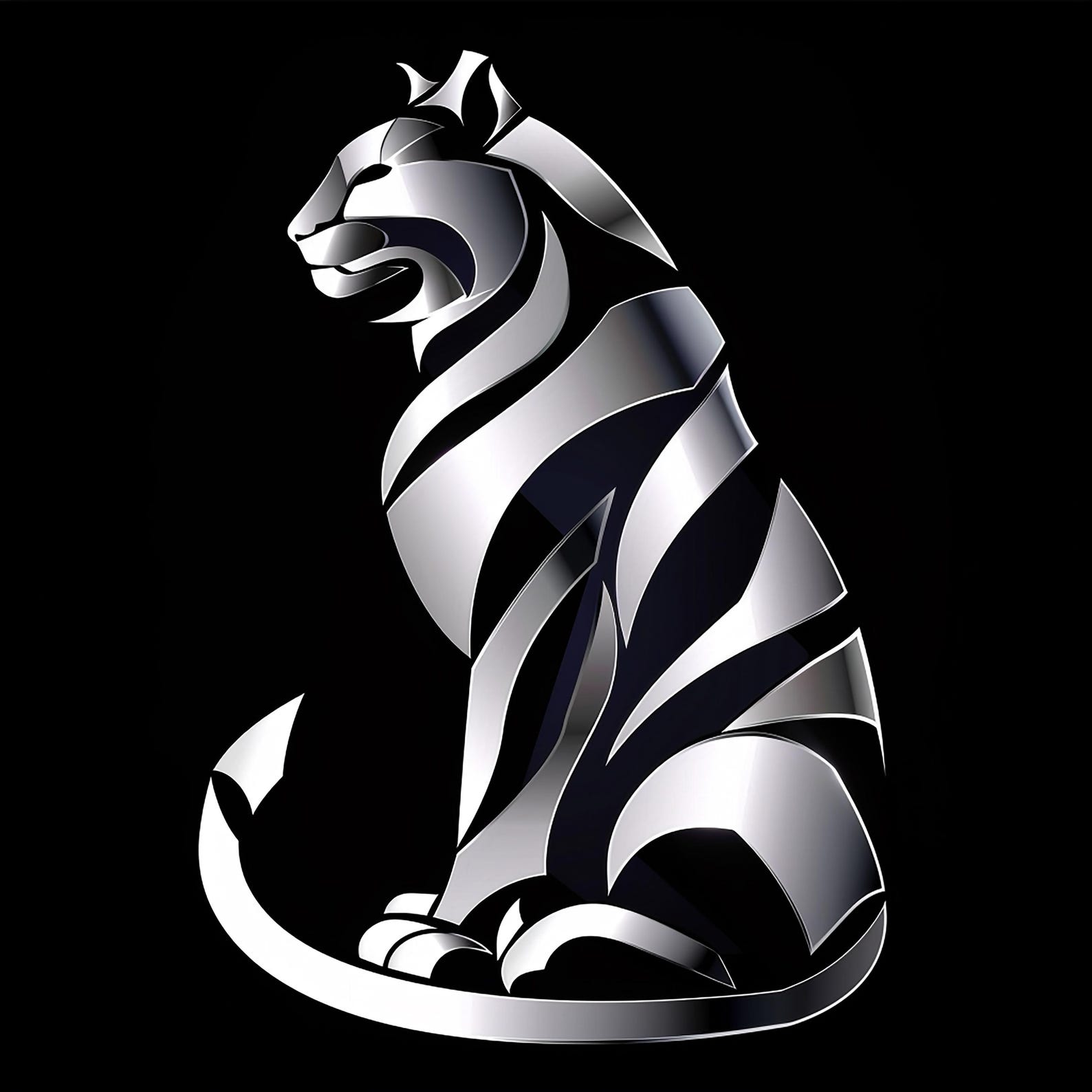 Minimalist Tiger Vector Art Modern Wildlife Logo, Sleek Design - Etsy