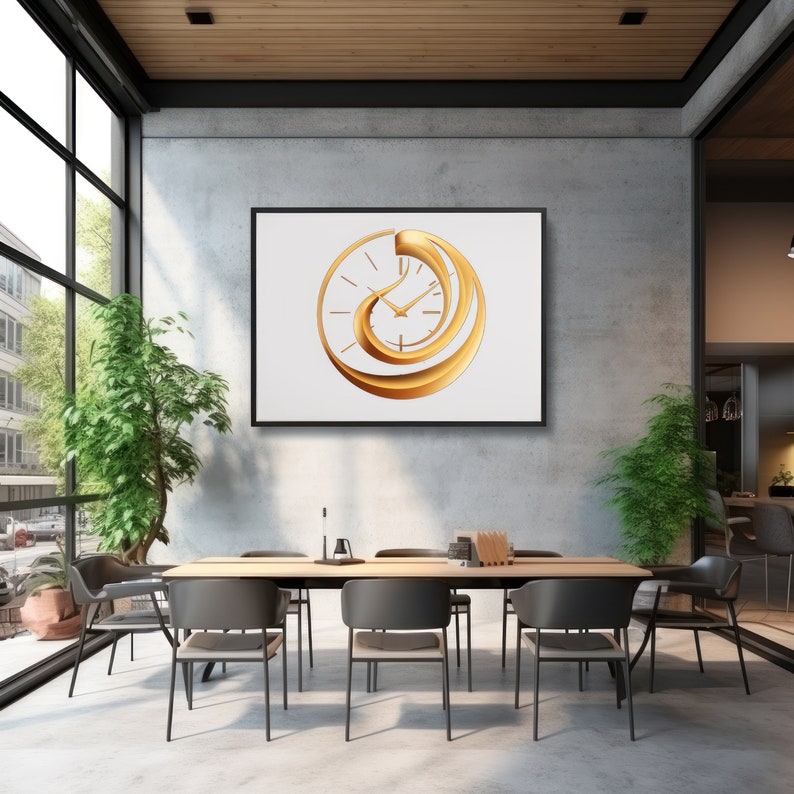 Elegance of Time Fancy Gold Clock Logo PNG & SVG Transparent - Etsy