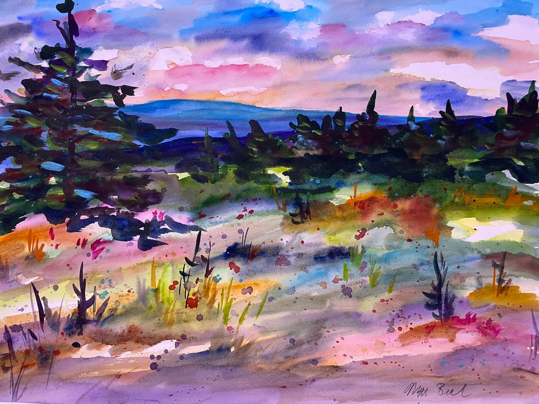 Up Mt. Greylock | Original Watercolor Landscape Painting - Etsy