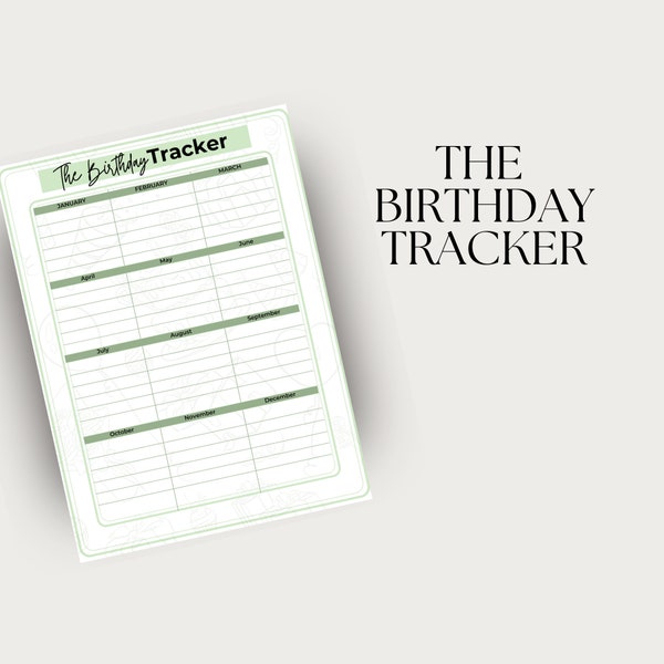 Family Birthday Tracker - Etsy