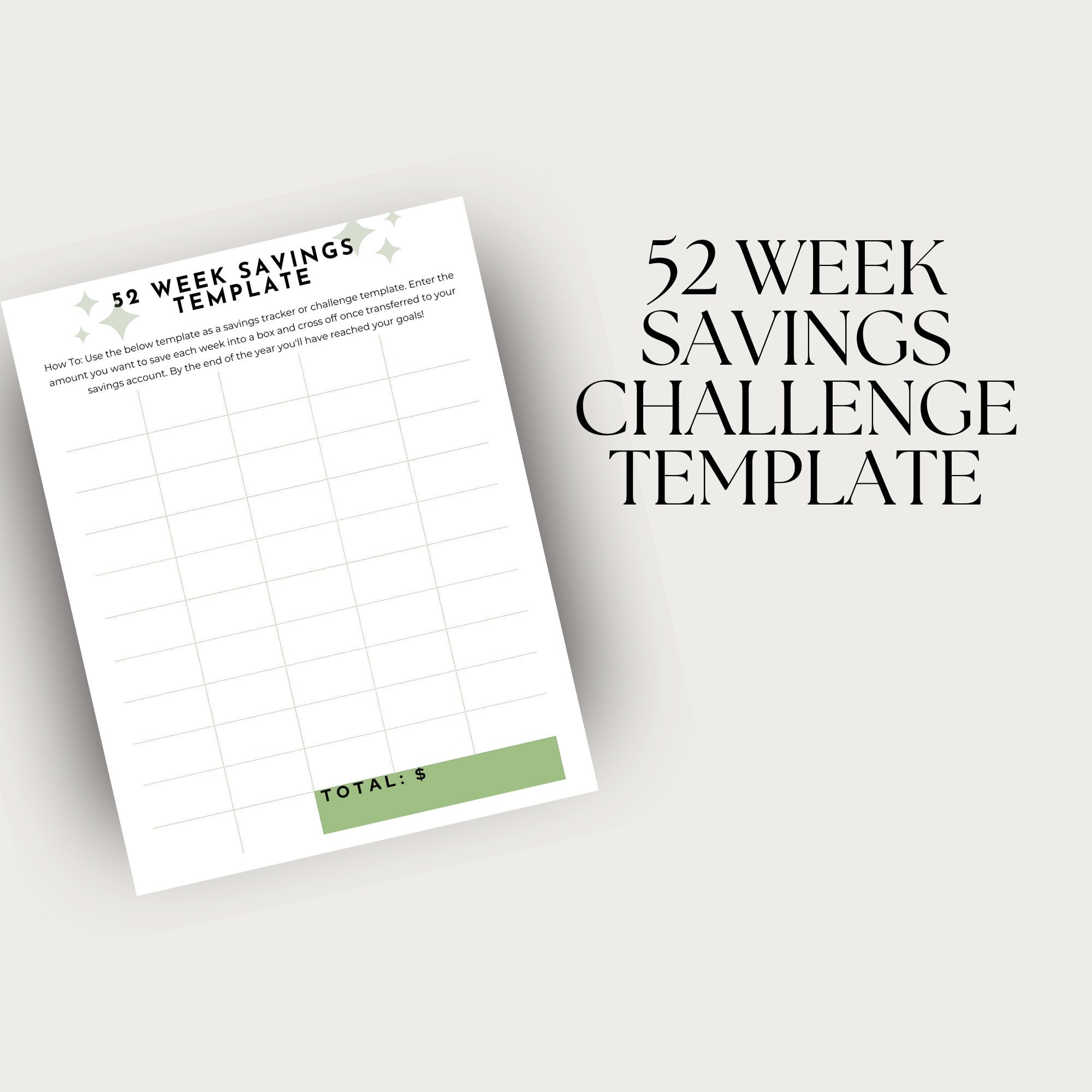 Savings Challenge and Tracker Templates 30 Day and 52 Week Financial ...