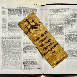Laser Engraved Philippians 4:13 Wood Bookmark – Christian Bible Verse ...