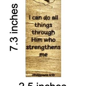 Laser Engraved Philippians 4:13 Wood Bookmark – Christian Bible Verse ...