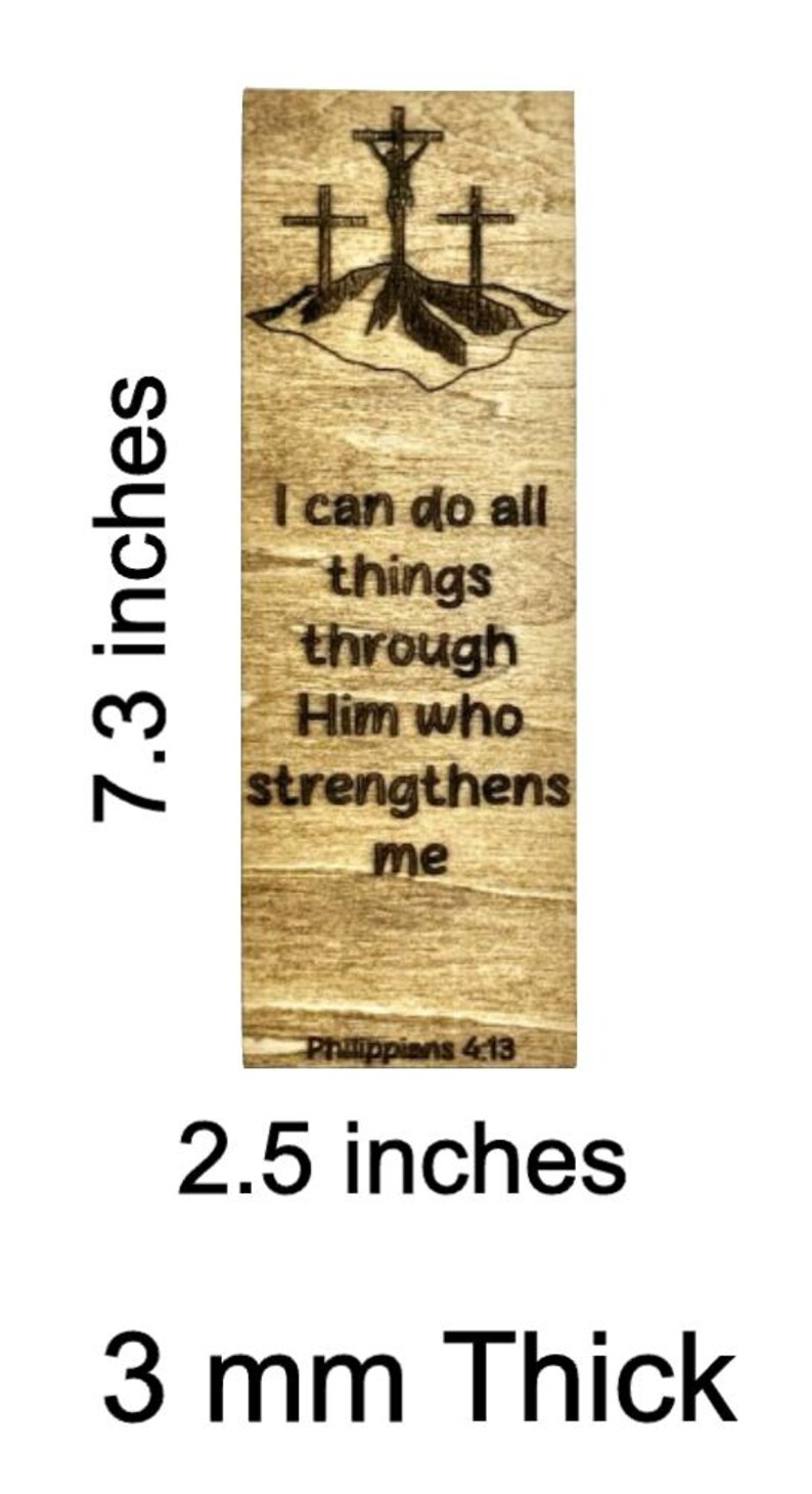 Laser Engraved Philippians 4:13 Wood Bookmark – Christian Bible Verse ...