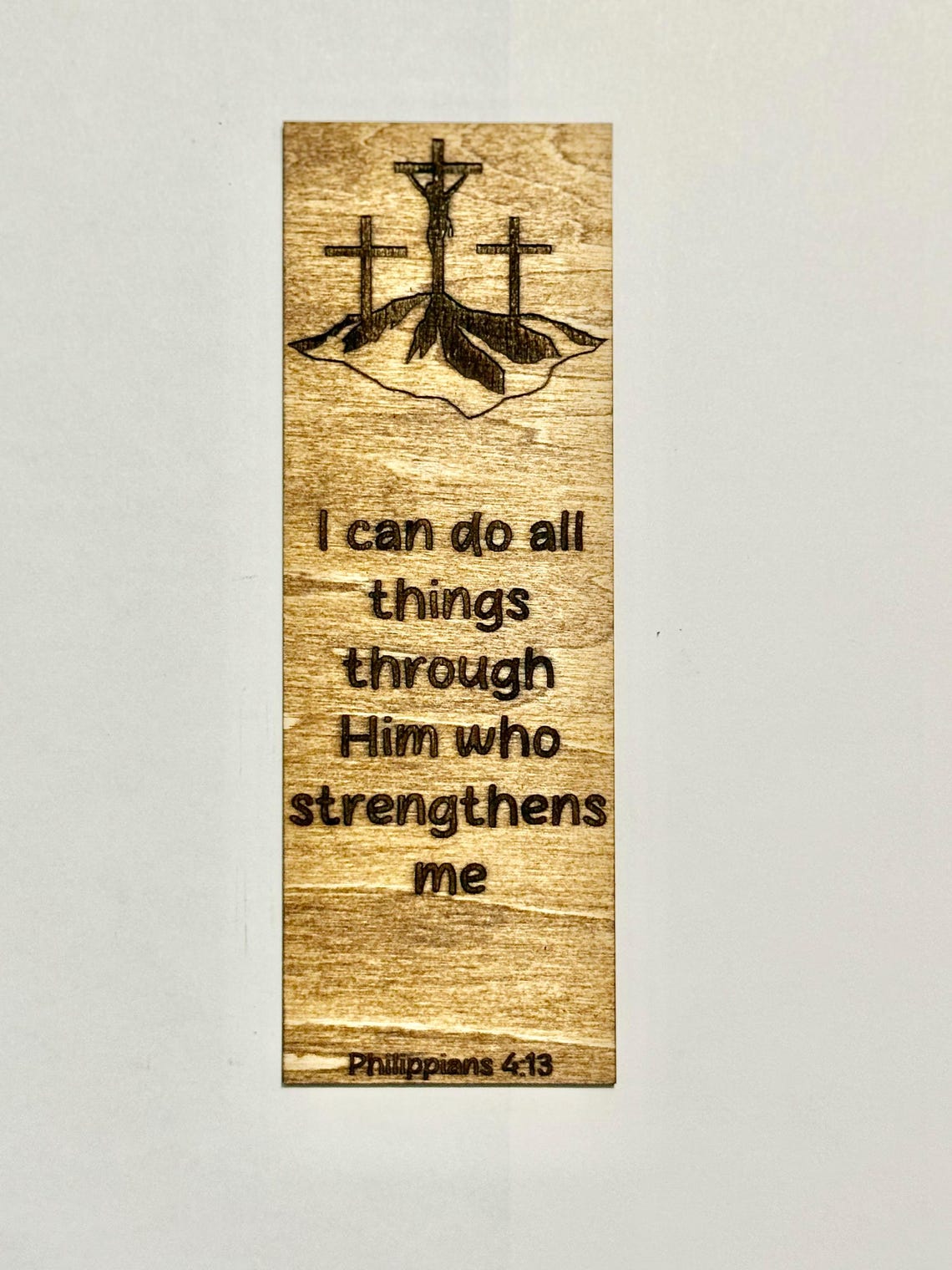 Laser Engraved Philippians 4:13 Wood Bookmark – Christian Bible Verse ...