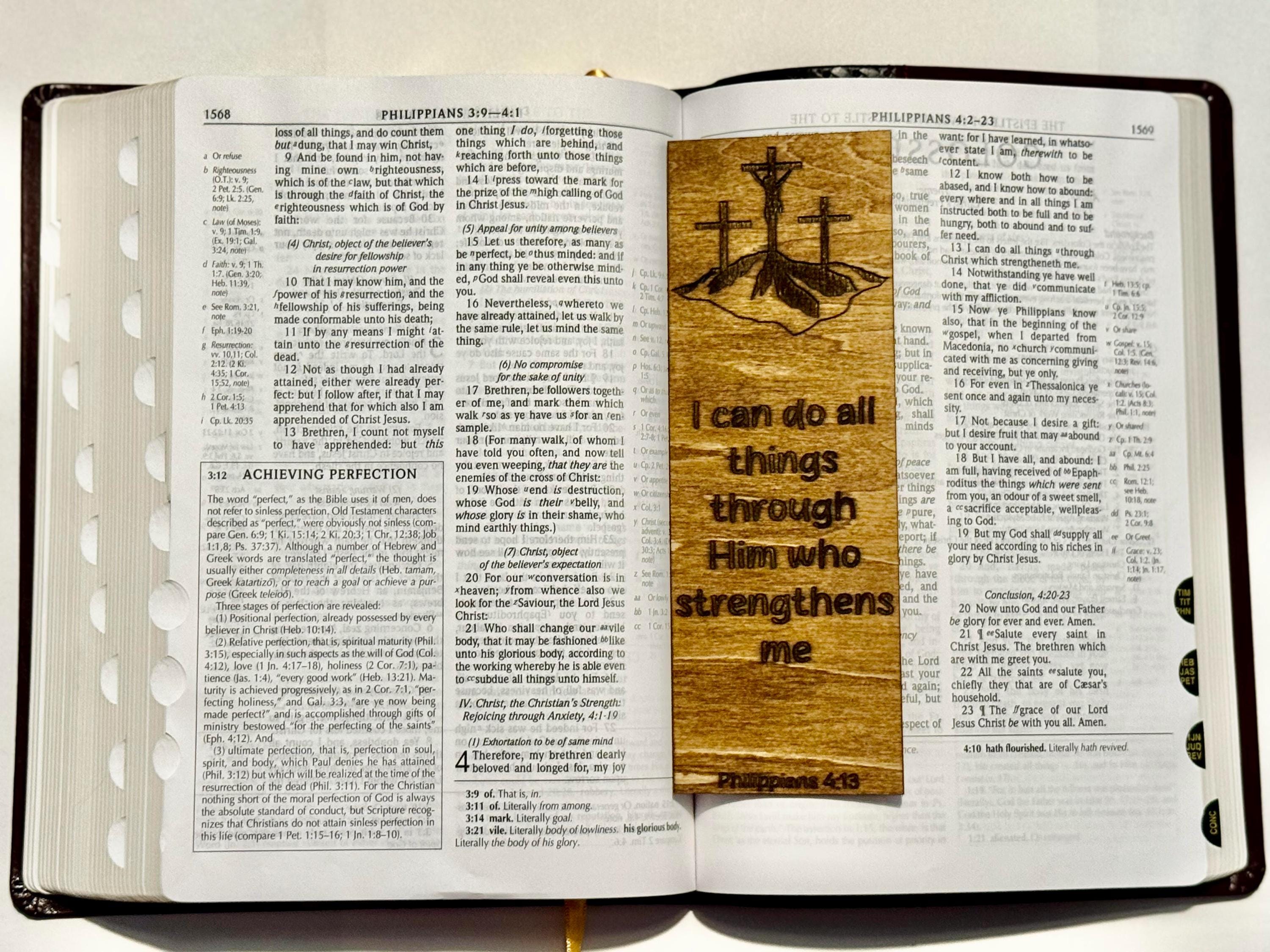 Laser Engraved Philippians 4:13 Wood Bookmark – Christian Bible Verse ...