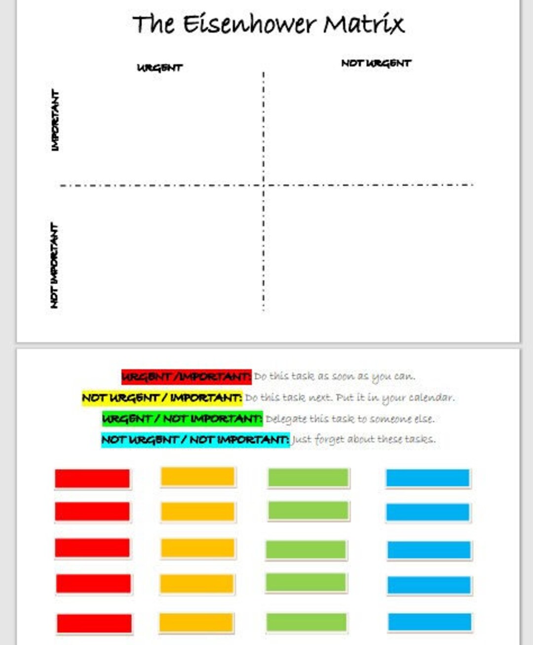 Printable Priorities Organizer - Eisenhower Matrix - Etsy