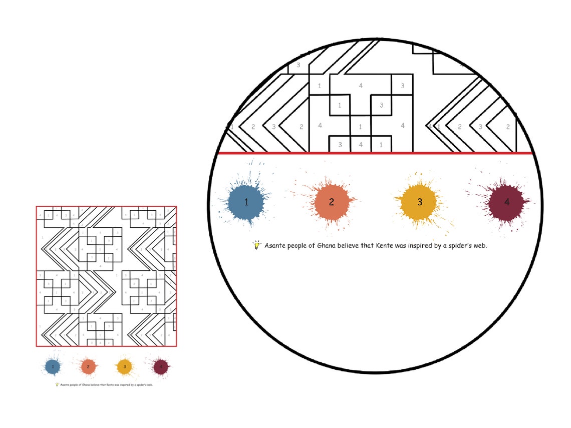 Color by Number - KENTE Edition - Etsy