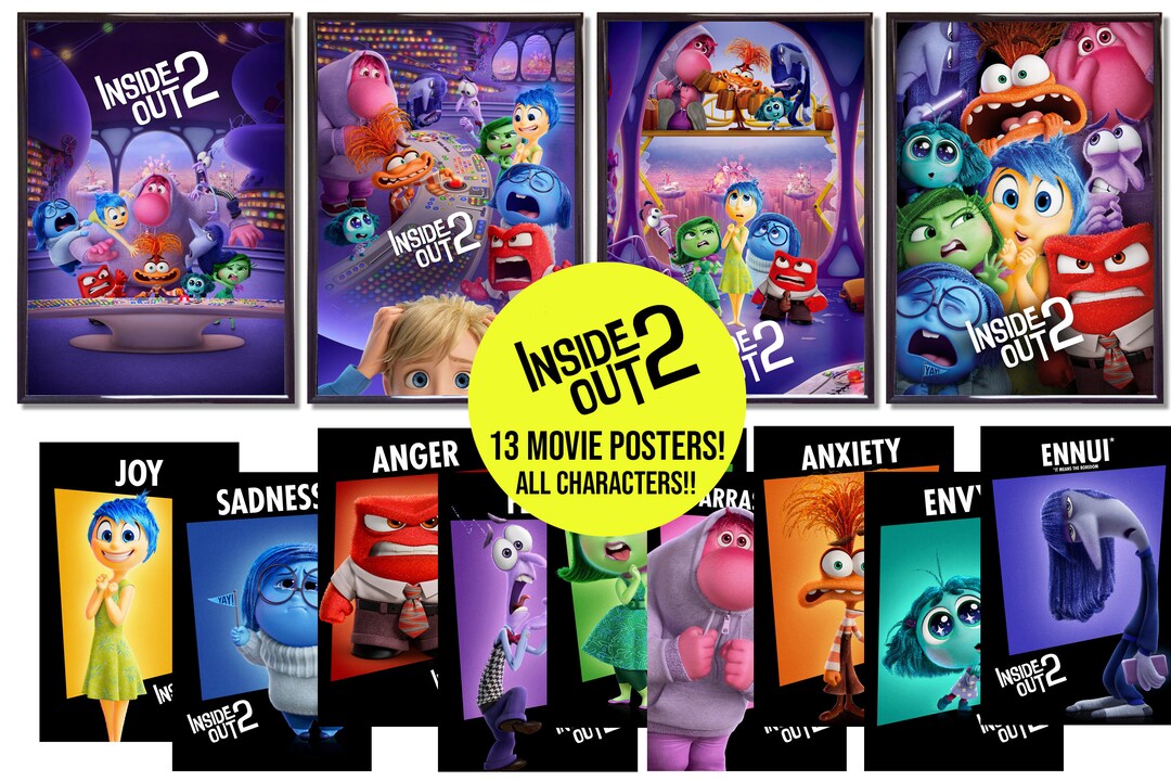 Inside Out 2 Poster Collection, Inside Out 2 Print Collection, Digital ...