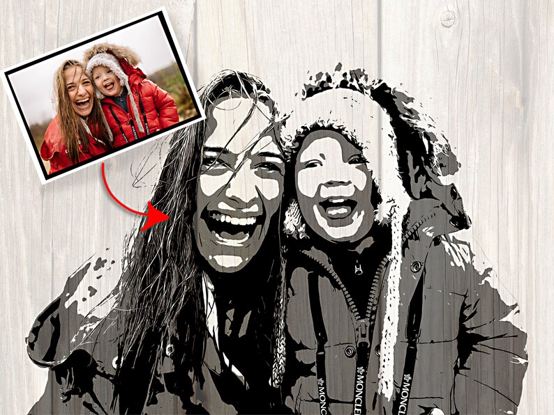 Convert Photo to SVG Cut File Custom SVG Portrait Face SVG Converted ...