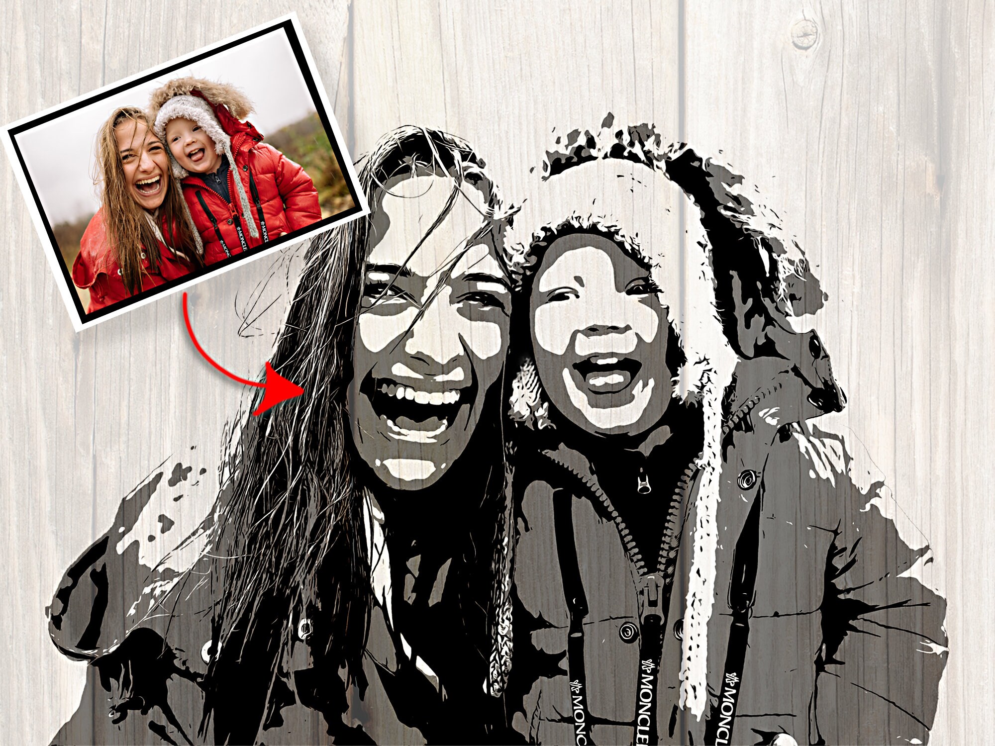 Convert Photo to SVG Cut File Custom SVG Portrait Face SVG Converted ...