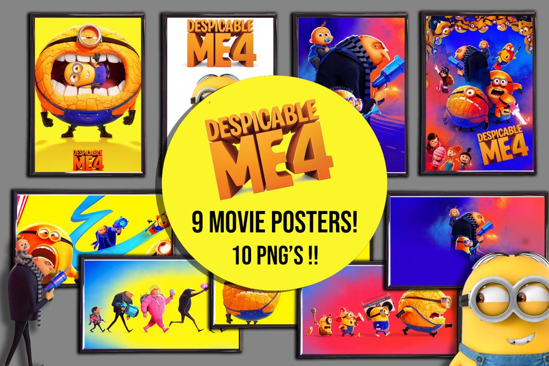 Despicable Me 4 Poster & PNG Bundle, Despicable Me 4 PNG's, coleção de ...