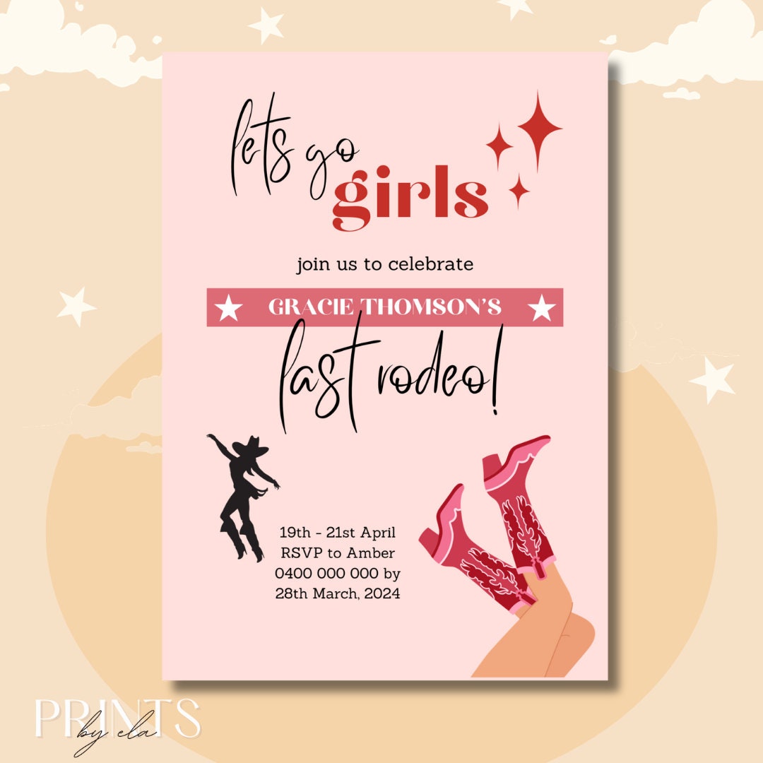 Last Rodeo Bachelorette Invitation and Itinerary Canva Template, Last ...