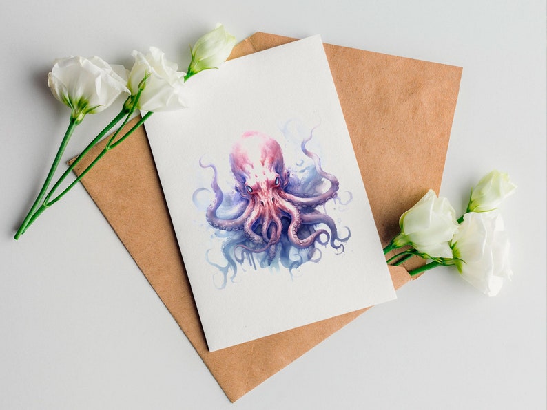 12 Kraken PNG Clipart Bundle Watercolor Kraken Tentacle - Etsy