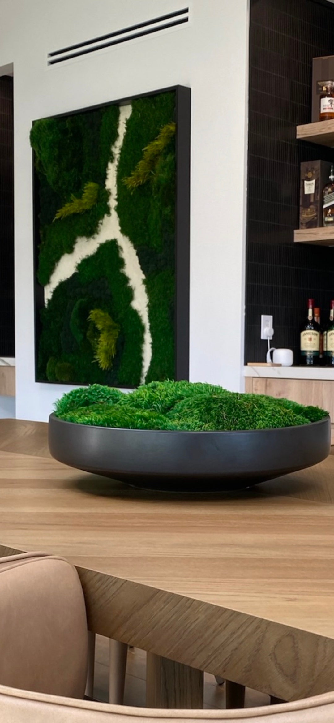 Decorative Trays Black Moss Bowl Moss Gifts for Centerpiece Home Office ...