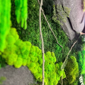 Large Preserved Moss Wall Art: Faux Rock & Vine, Nature Inspired Decor ...
