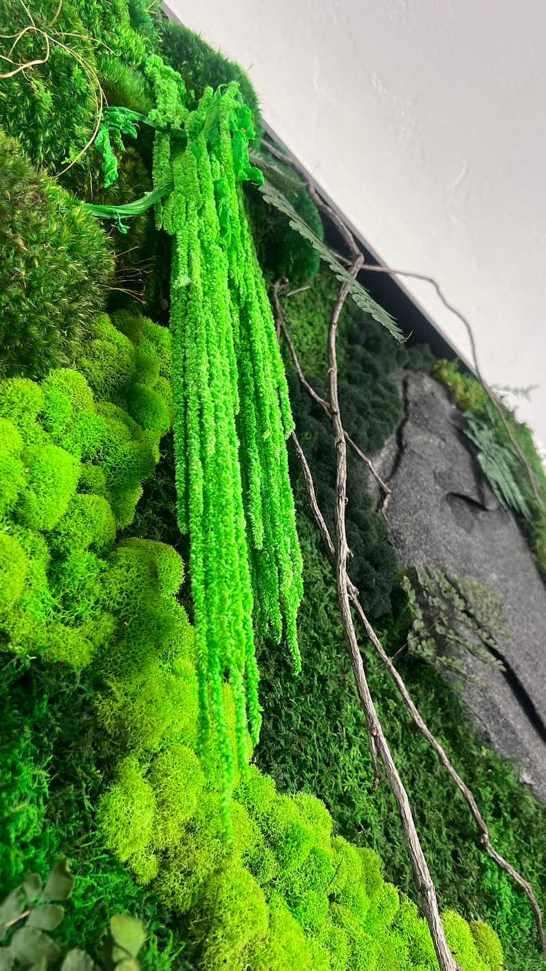 Large Preserved Moss Wall Art: Faux Rock & Vine, Nature Inspired Decor ...