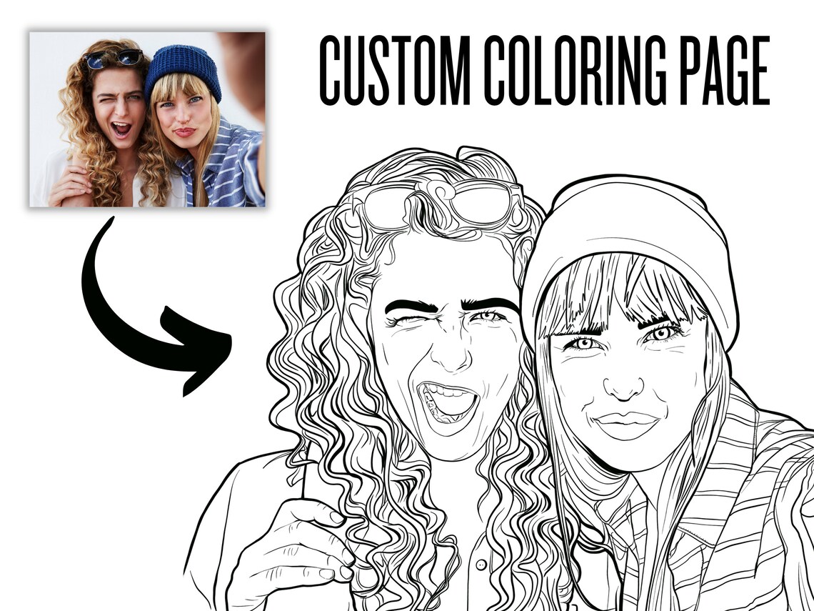 Custom Coloring Page, Personalized Coloring Page From Photo ...