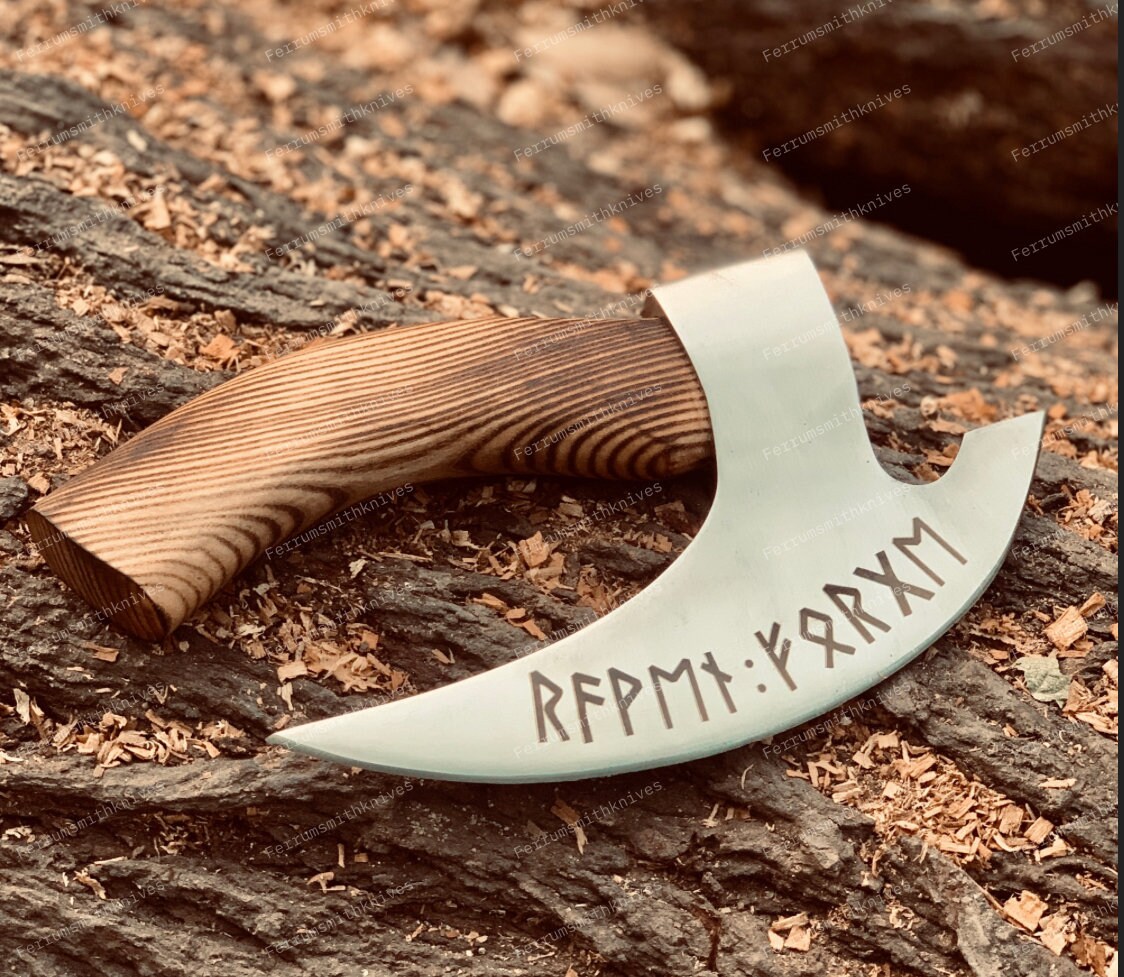 Handmade Pizza Axe, Dragon Carved Axe, Dragon Axe, Raven Axe, Wedding ...