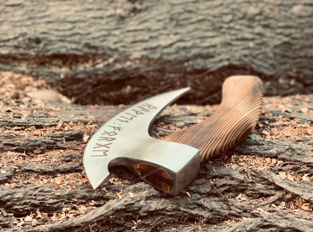 Handmade Pizza Axe, Dragon Carved Axe, Dragon Axe, Raven Axe, Wedding ...