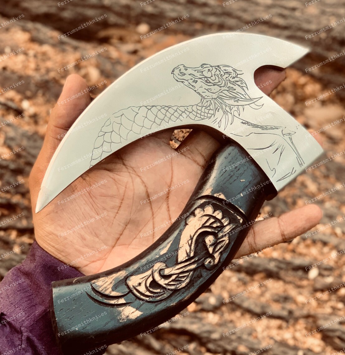 Handmade Pizza Axe, Dragon Carved Axe, Dragon Axe, Raven Axe, Wedding ...