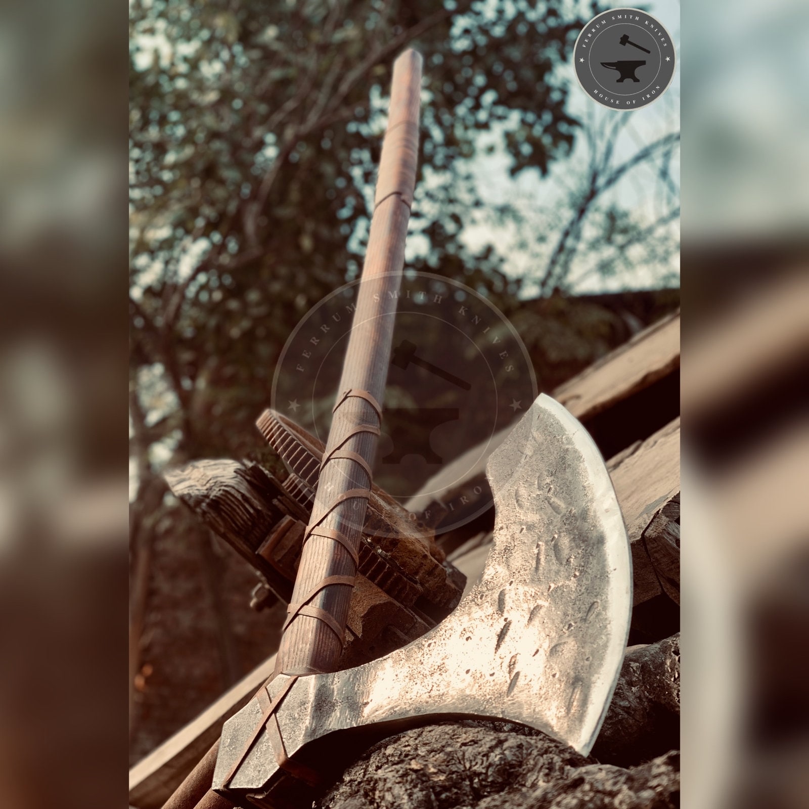 Two-handed Berserker Axe MODEL-2, Ragnar Felling Axe, Viking Axe, Large ...