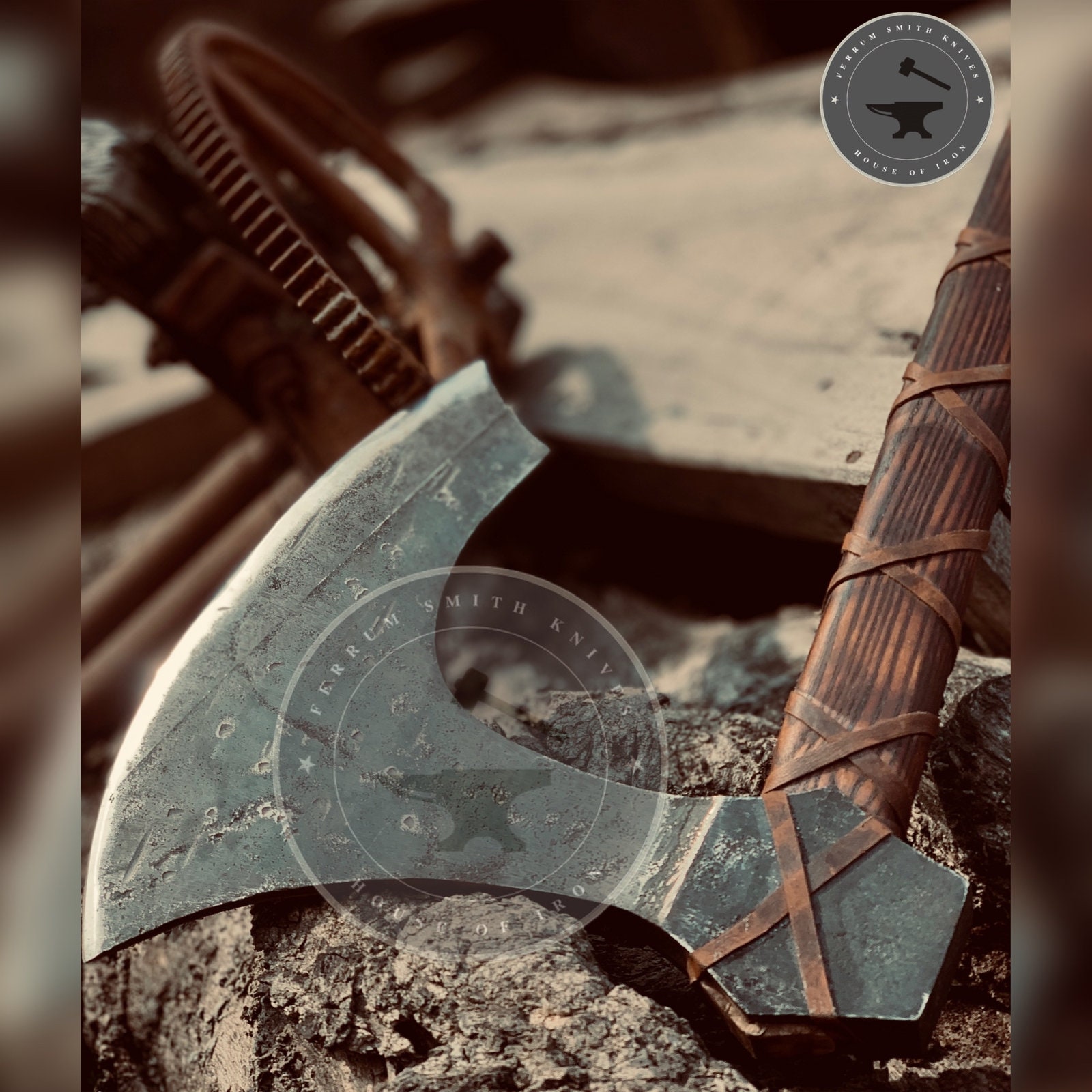 Two-handed Berserker Axe MODEL-2, Ragnar Felling Axe, Viking Axe, Large ...