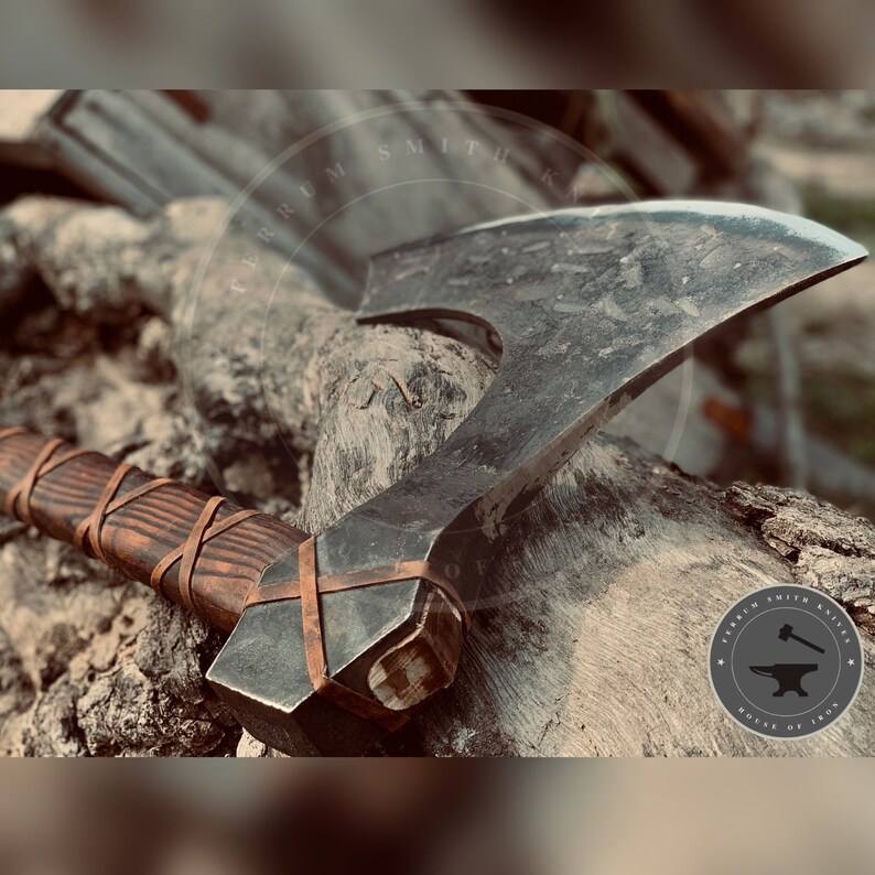 Two-handed Berserker Axe MODEL-2, Ragnar Felling Axe, Viking Axe, Large ...