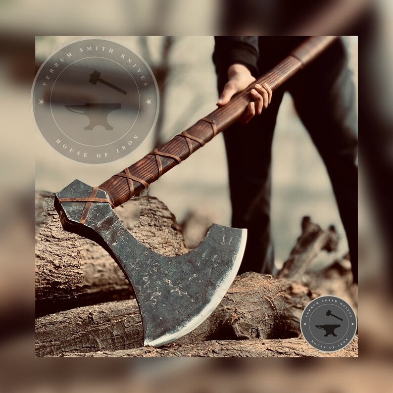 Two-handed Berserker Axe MODEL-2, Ragnar Felling Axe, Viking Axe, Large ...