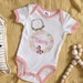 Personalized Name Pink Baby Body Bodysuit and Baby Girl Tag Gift Set - Etsy