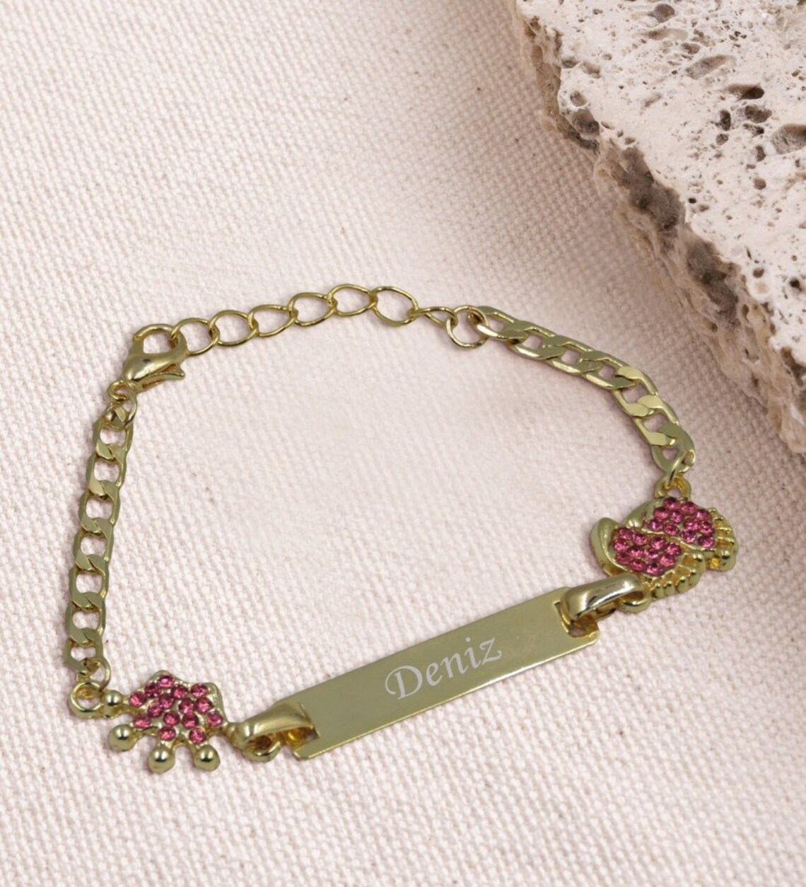 Personalized Name Pink Baby Body Bodysuit and Baby Girl Tag Gift Set - Etsy