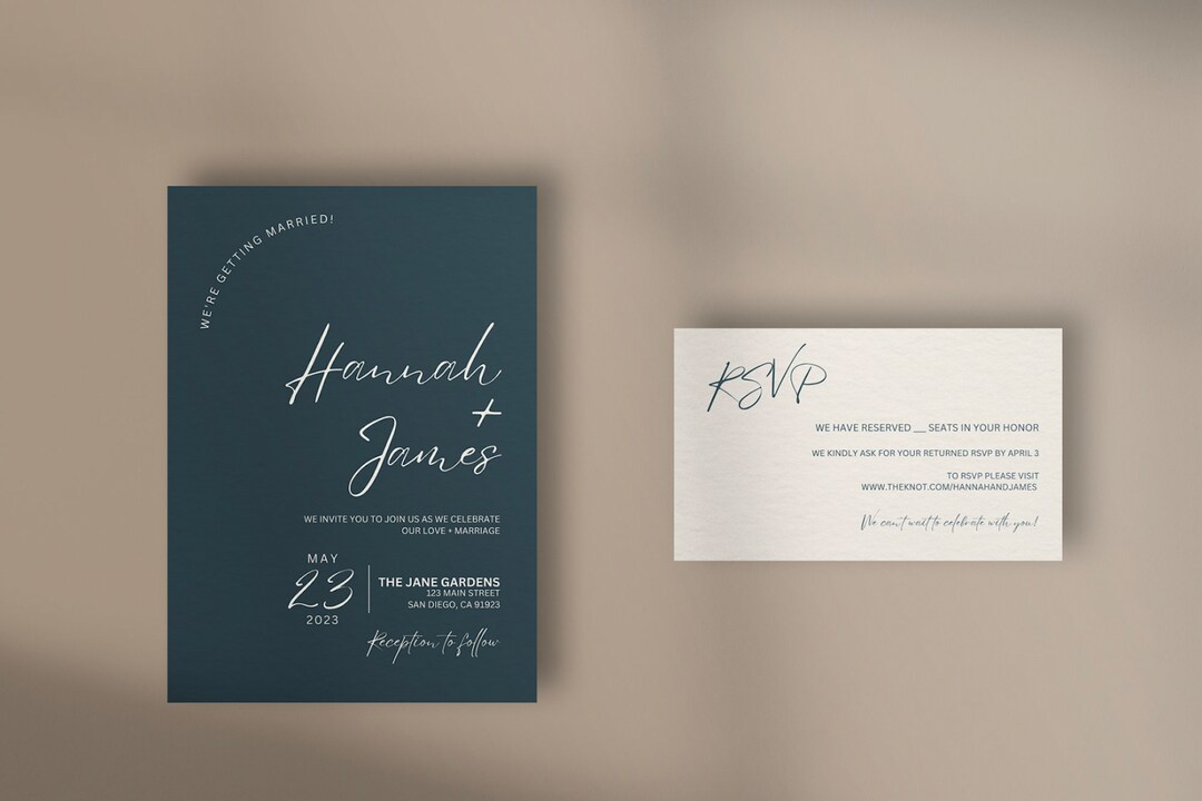 Custom Elegant Wedding Invitation Templates - Etsy