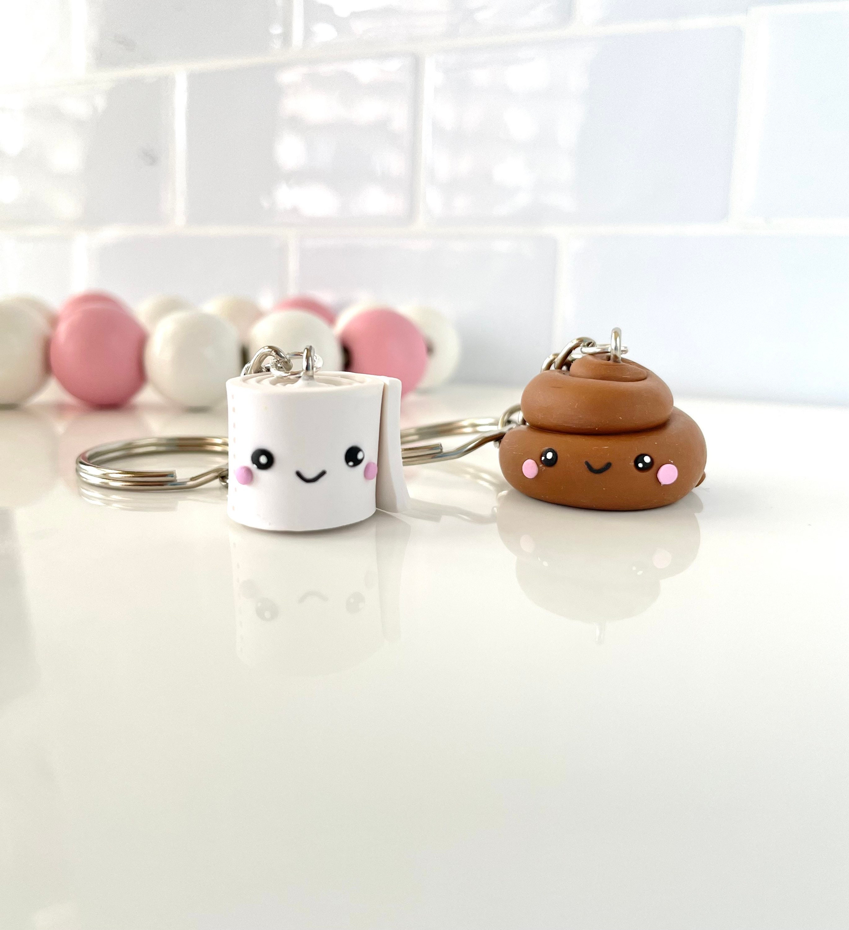 Toilet Paper and Poop Keychains - Etsy