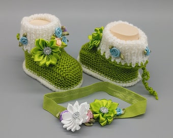 Baby Booties. Handknitted and Ready to Ship. Perfect Gift for New Born ...