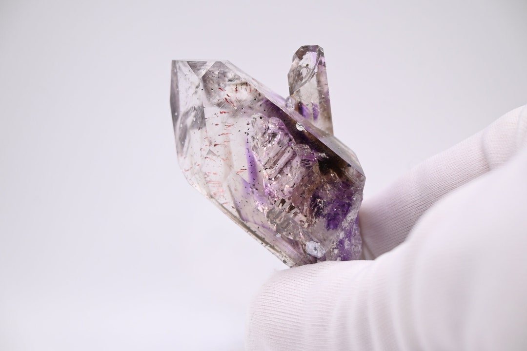 Brandberg Quartz With Amethyst and Smoky Phantom & Red Hematite Needle ...