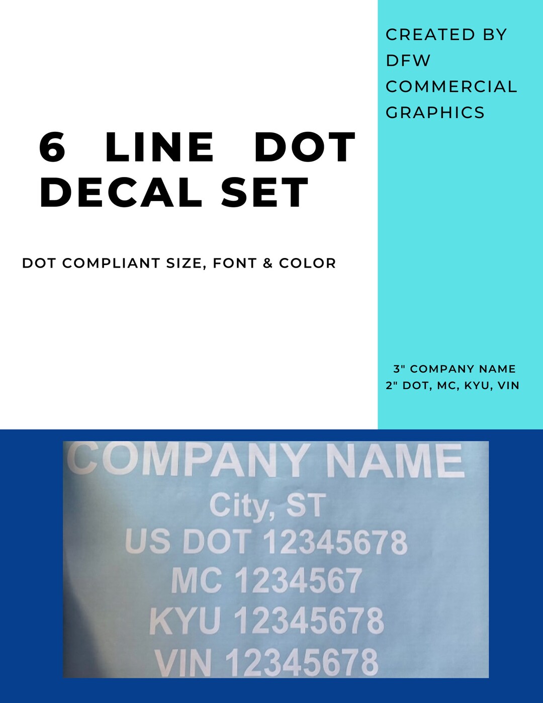 6 Line DOT Decal Set - Etsy