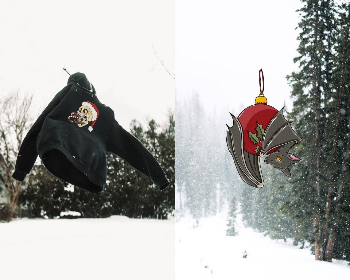 Creepy Christmas PNG Gothic Christmas Clipart Alternative - Etsy