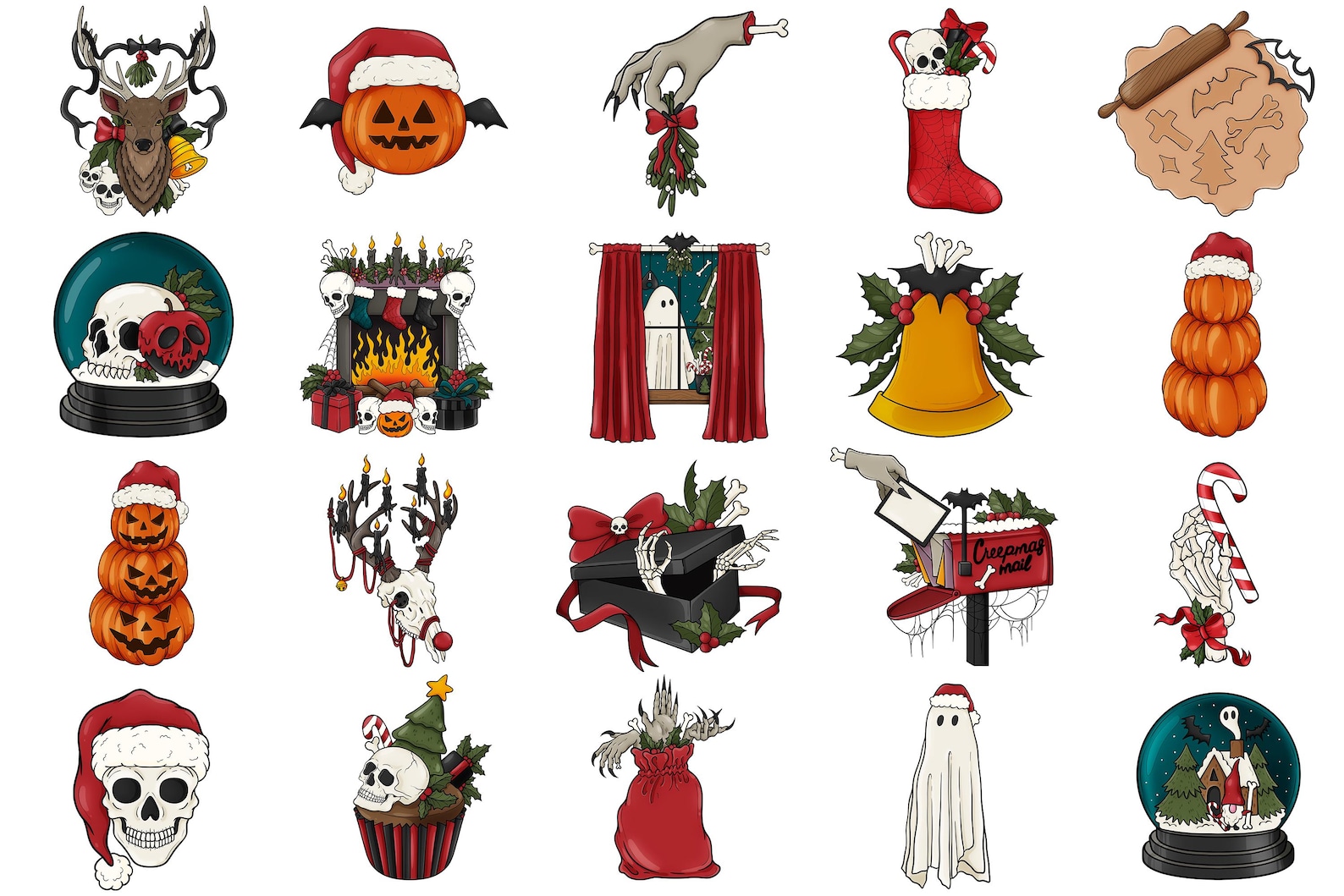 Creepy Christmas PNG, Gothic Christmas Clipart, Alternative Dark ...