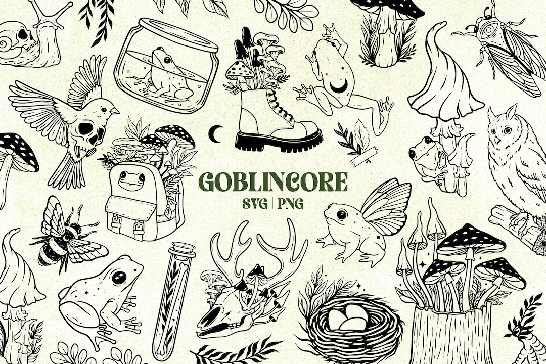 Goblincore SVG, PNG Bundle, Frog and Mushroom Svg, Toad Svg ...
