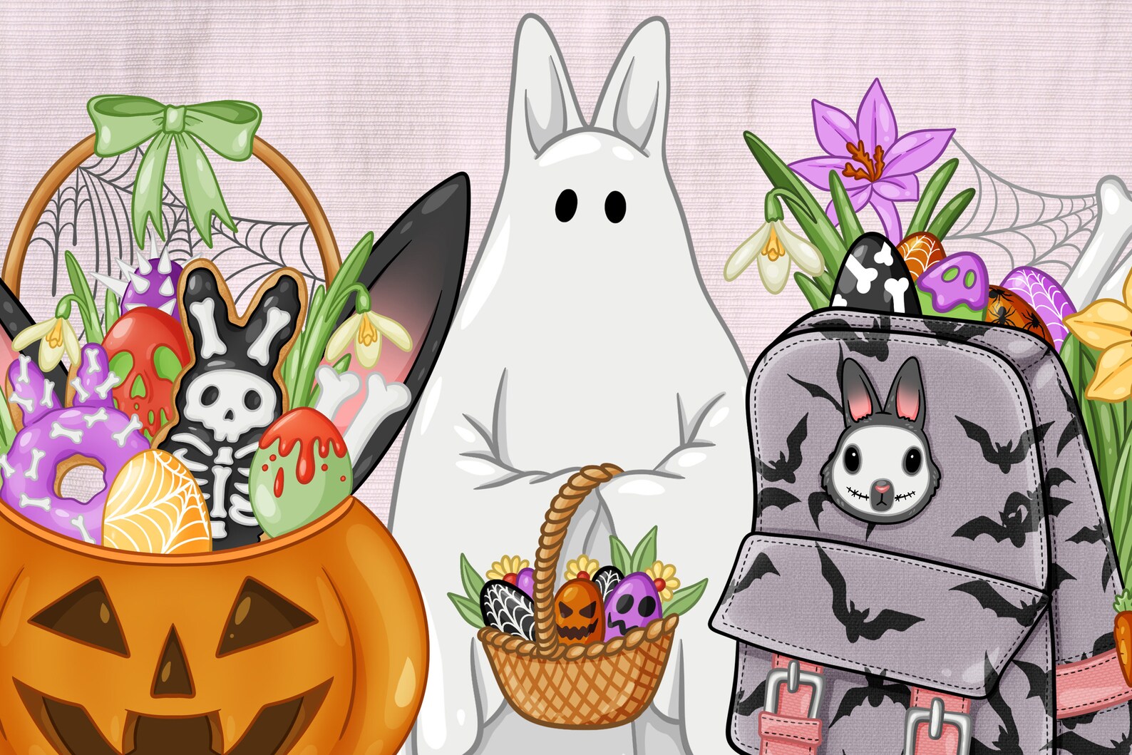 Spooky Easter Png Files, Creepy Easter Png, Bunny Ghost Png, Goth ...