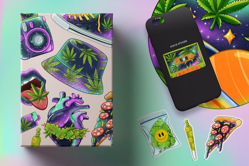 Space Stoner 420 Clipart, Marijuanna Png, Cannabis Digital Stickers for ...