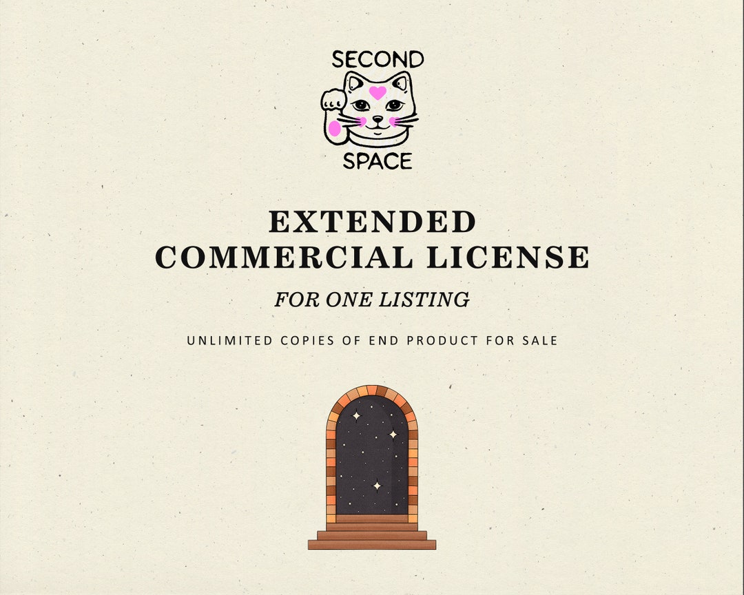 Extended Commercial License for One Listing From Secondspacewowstore - Etsy