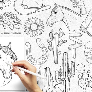 Western Procreate Stamp, Western Procreate Brush, Wild West Procreate ...