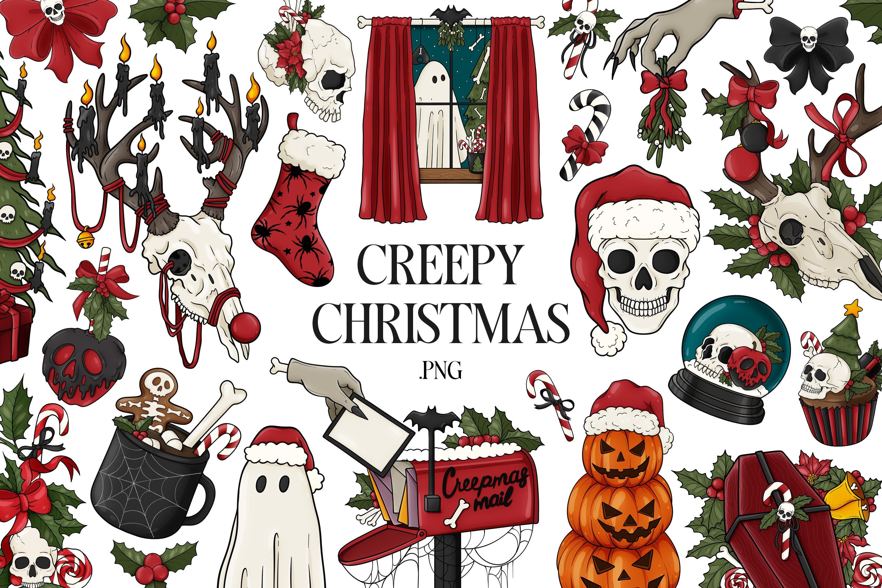 Creepy Christmas PNG, Gothic Christmas Clipart, Alternative Dark ...