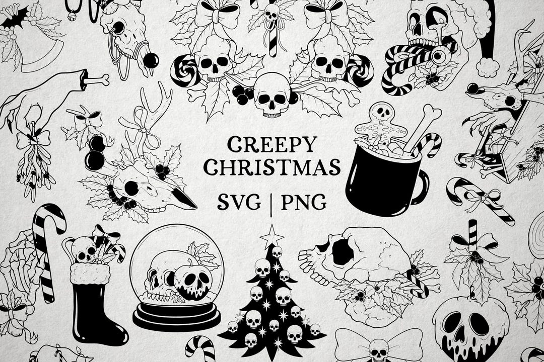 Creepy Christmas SVG, Gothic Christmas, Alternative X-mas, Spooky ...