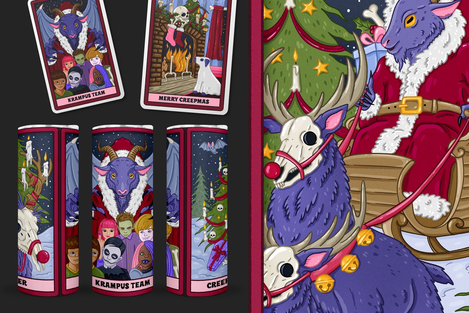Creepy Christmas Tarot Card PNG, Pastel Goth Christmas Clipart ...