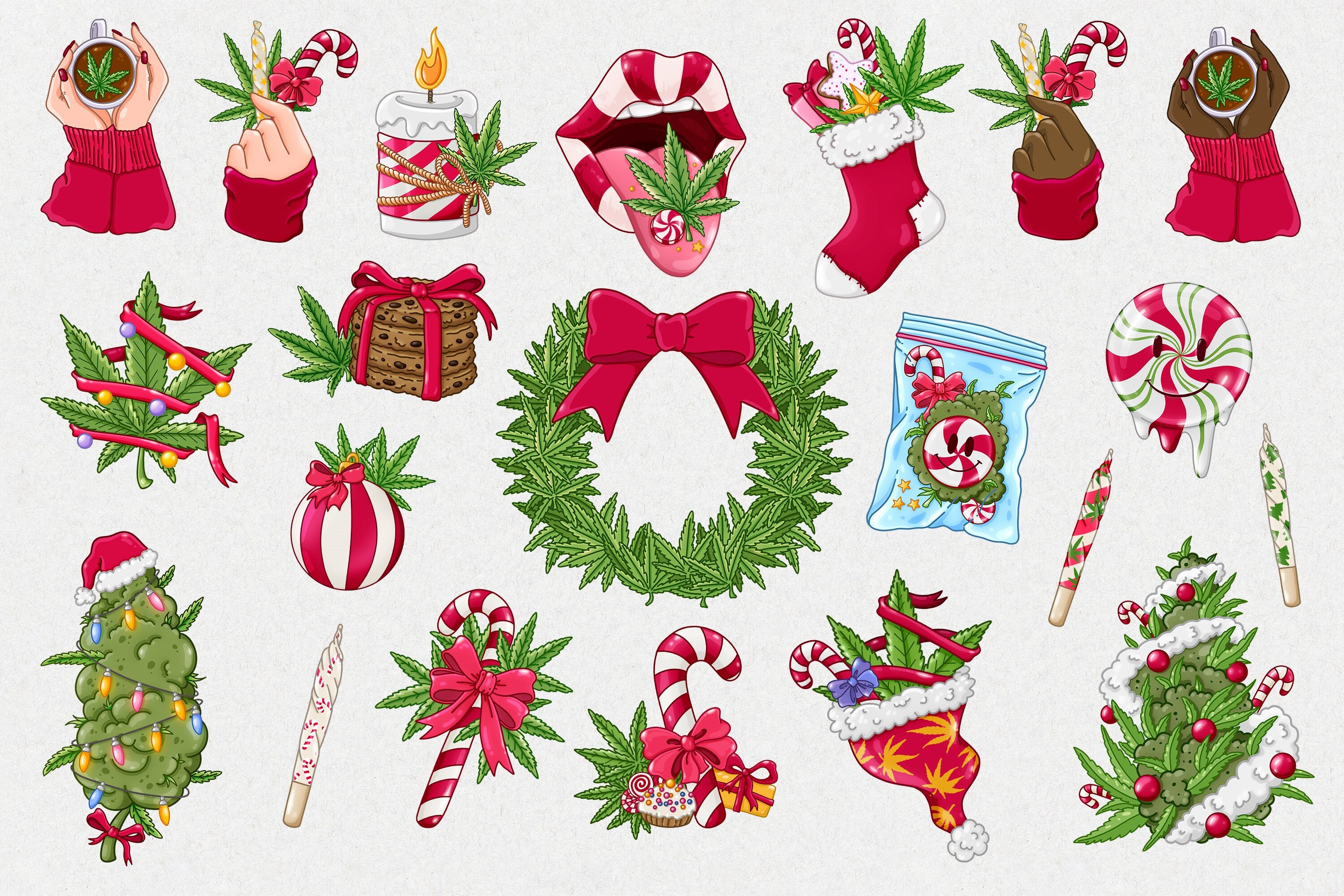 Christmas Cannabis Clipart, Weed Christmas Png, Cannabis Wreath Png ...