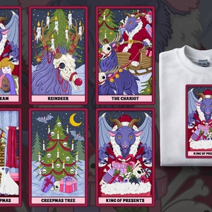 Creepy Christmas Tarot Card PNG, Pastel Goth Christmas Clipart ...