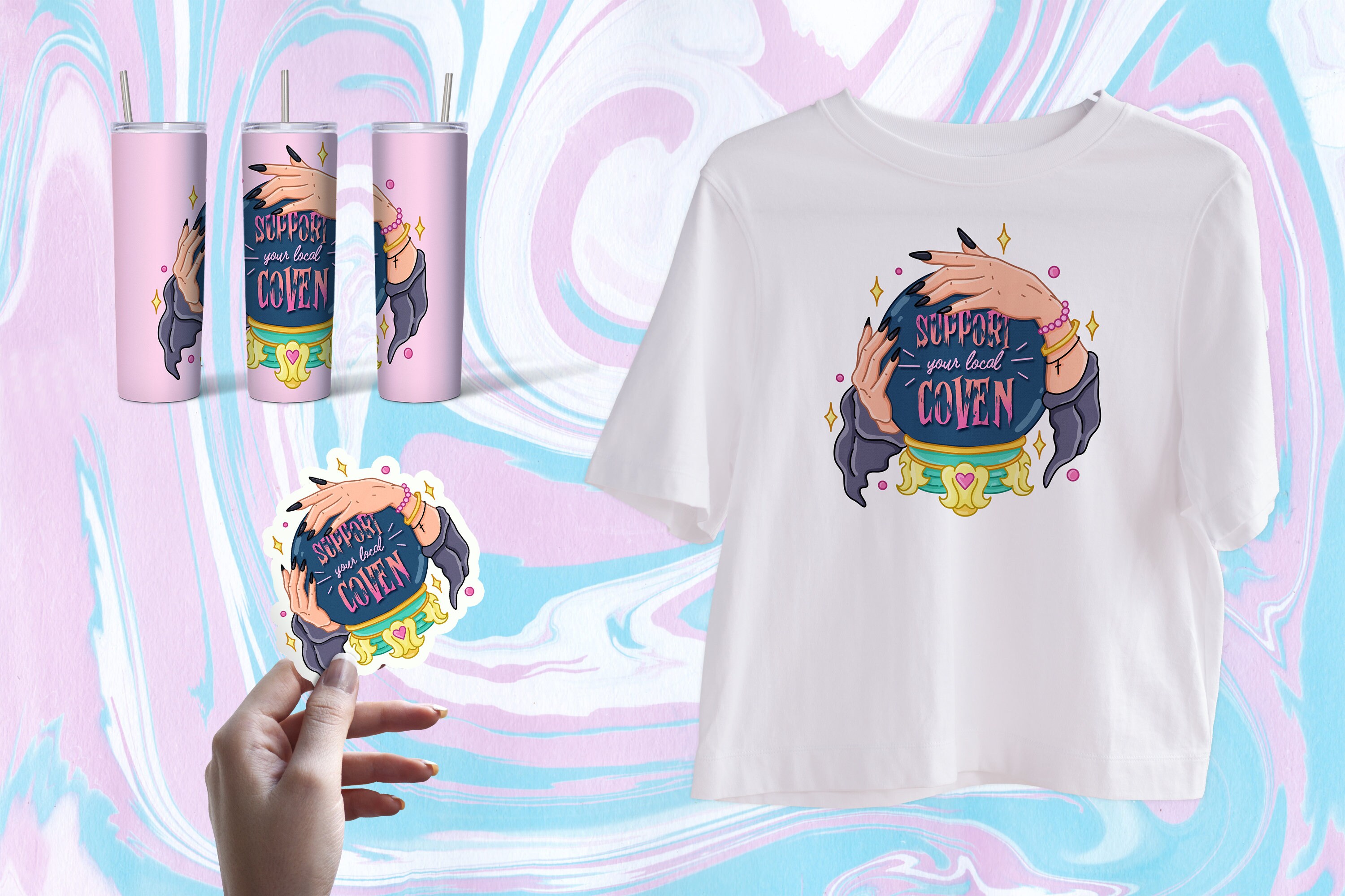 Pastel Witchy Sublimation Designs, Witchy Clipart, Pastel Goth Png File ...