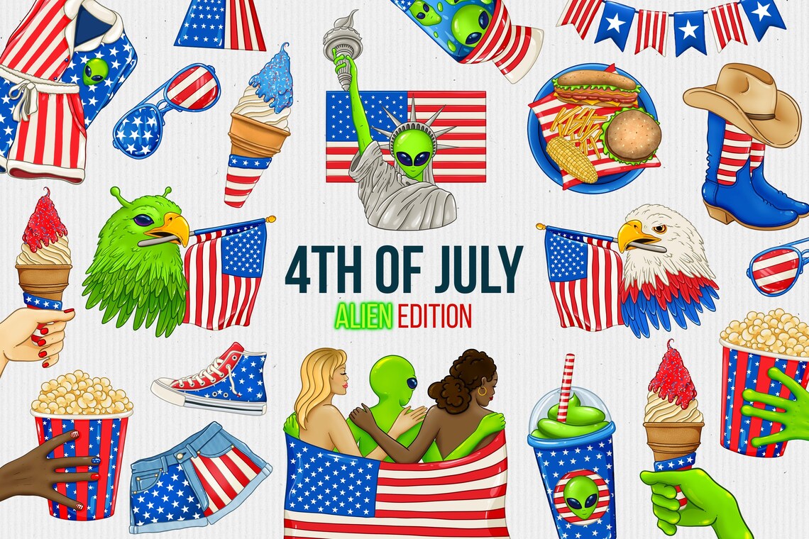 4th of July Clipart, Patriotic Planner Clipart, USA Clipart ...